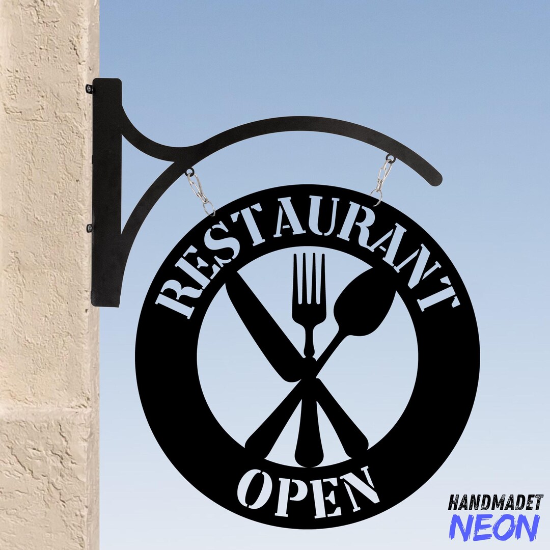Personalized Restaurant Hanging Sign, Kitchen Outdoor Hanging Sign ...