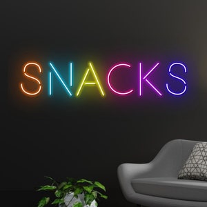 Snacks Neon Sign, Snacks Led Signs, Snacks Wall Led Lights, Wall Decor ...