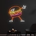 Burger Neon Sign, Burger Neon Light, Burger Led Light, Fast Food Led ...
