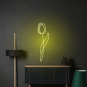 Tulip Neon Sign, Custom Home Bar Salon Kid's Bedroom Wall Decor, LED ...