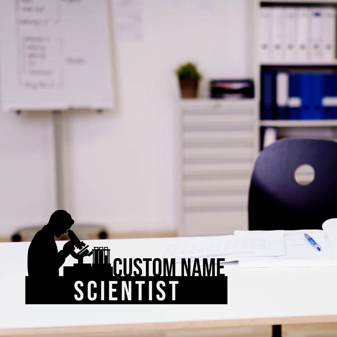 Custom Scientist Desk Name Plate, Scientist Metal Nameplate for Desk, Desk Nameplate, Office ...