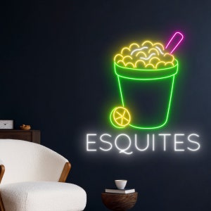 Esquites Neon Sign, Mexico Esquites LED Sign, Mexican Food Restaurant ...