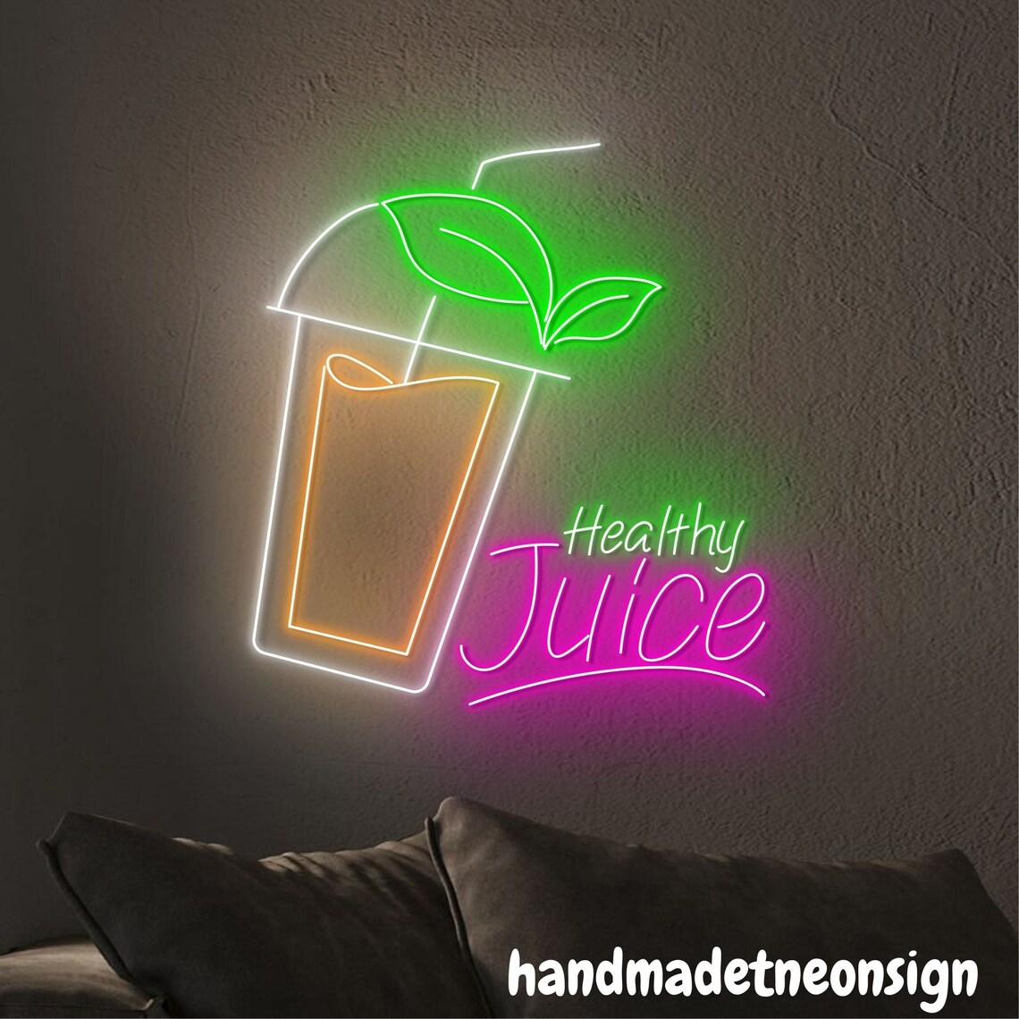 Healthy Juice Neon Sign, Juice Led Sign, Juice Fruit Neon Light ...
