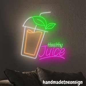 Healthy Juice Neon Sign, Juice Led Sign, Juice Fruit Neon Light ...