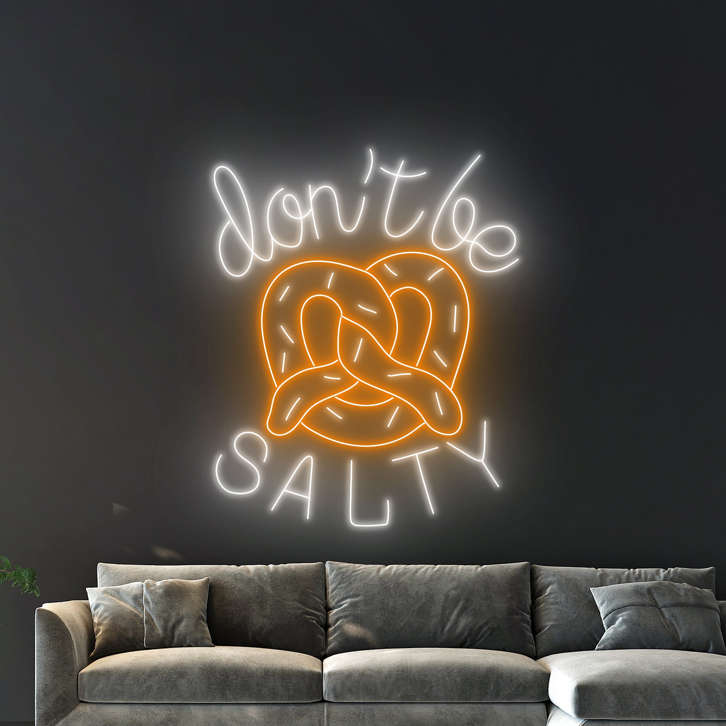 Pretzel Neon Sign, Pretzel Led Sign, Pretzel Led Light, Pretzel Neon ...