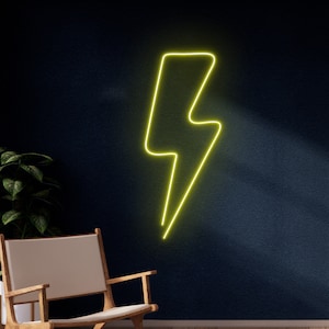 Lighting Bolt Neon Sign, Light Bolt LED Light, Thunder Led Sign ...