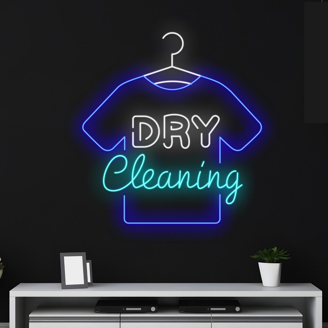 Custom Dry Cleaning Led Sign, Wardrobe Hanger Neon Sign, Clothes Hanger ...