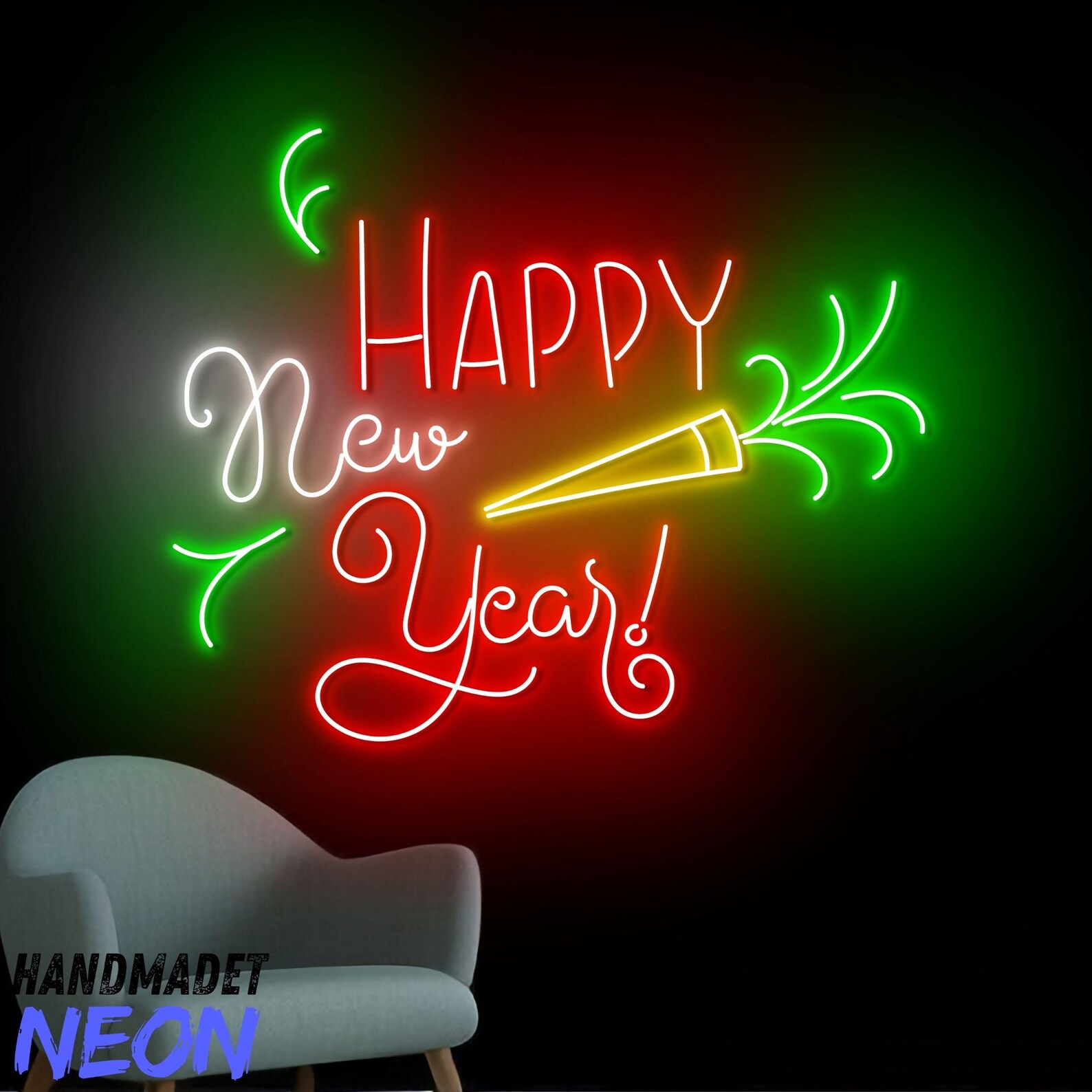 Happy New Year Neon Sign, Happy New Year Led Sign, Happy New Year Neon ...