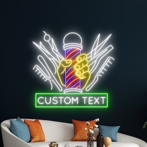 Barber Shop Neon Sign, Barber Shop Led Sign, Hair Salon Neon Light ...