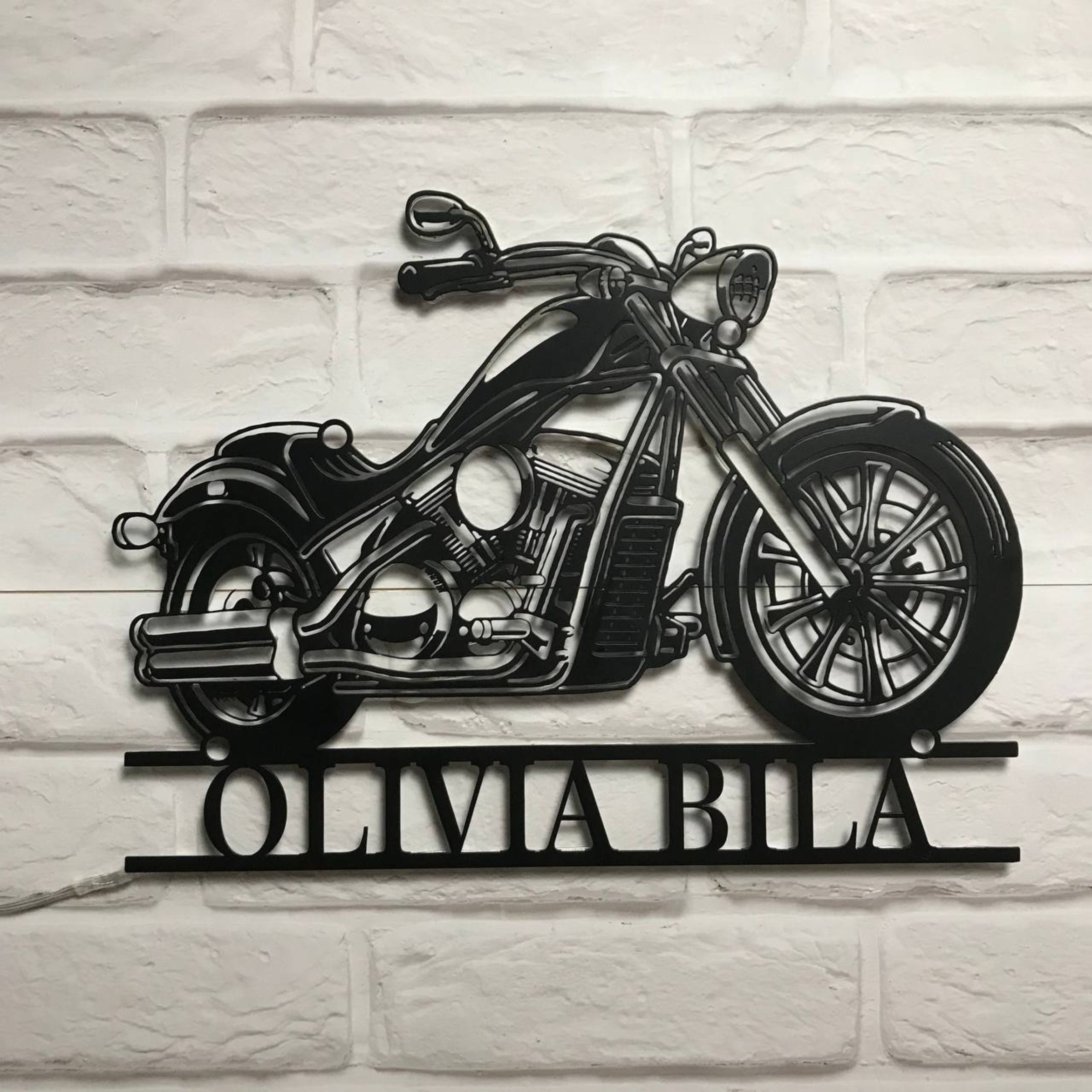 Custom Motocross Biker Metal Wall Art LED Light - Personalized Dirt ...