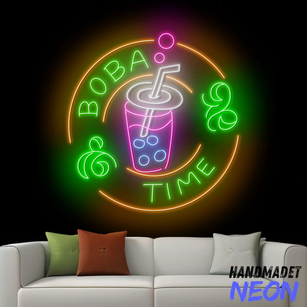 Boba Time Neon Sign, Boba Tea Led Sign, Bubble Tea Neon Light, Milk Tea ...