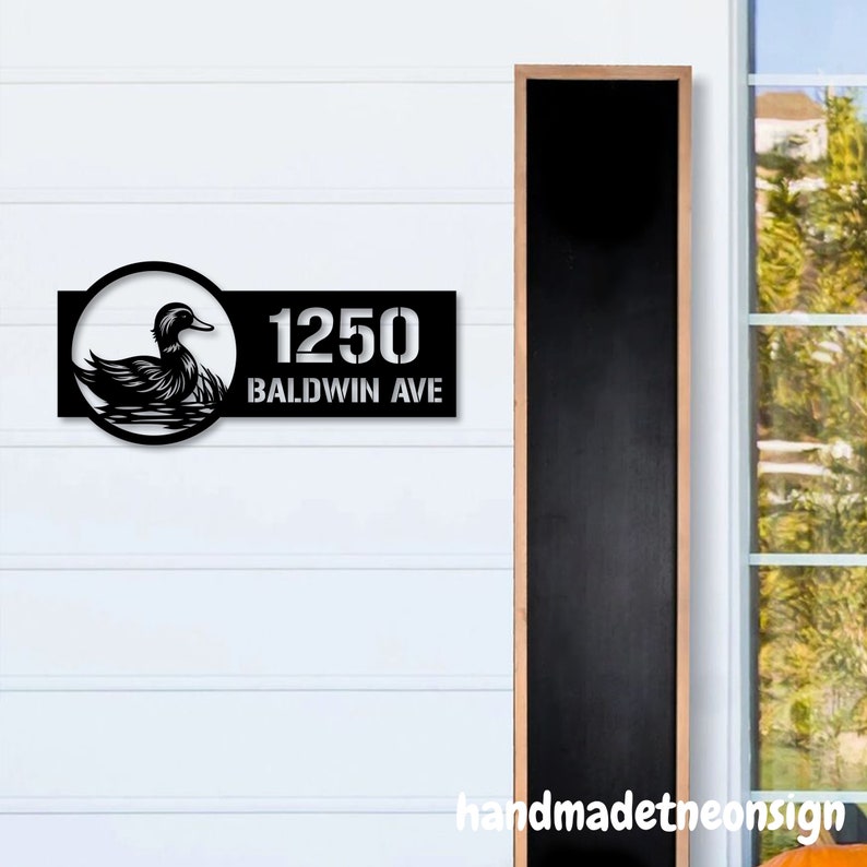 Personalized Duck House Number, Duck Home Number Metal Wall Sign, Duck ...