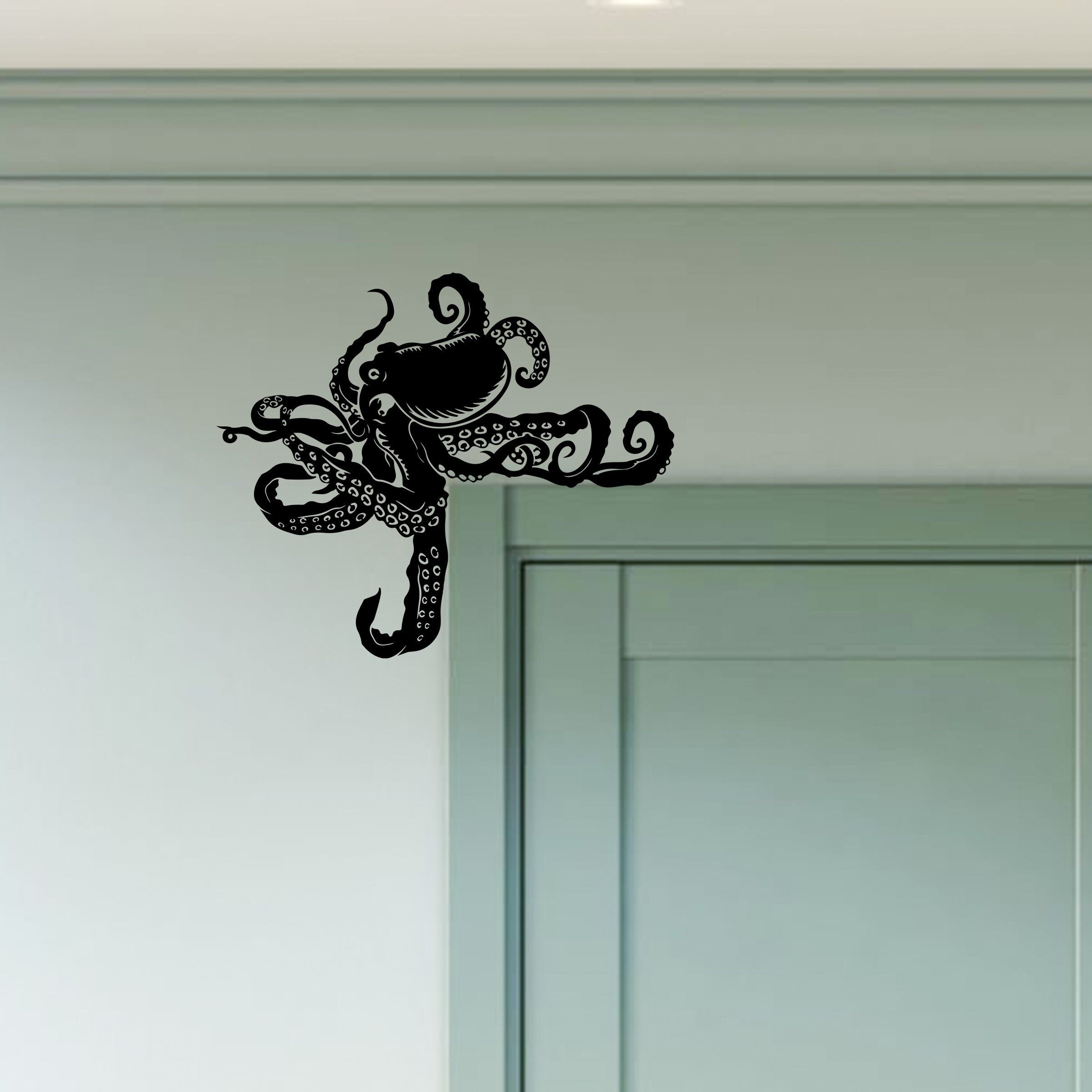 Personalized Octopus Door Corner Sign, Sea Animal Metal Door Topper ...