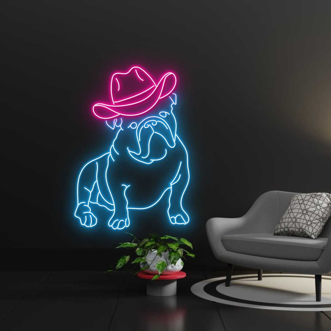 English Bulldog Led Sign, English Bulldog Neon Sign, Wall Decor ...