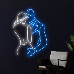 Couple Neon Sign, Line Lovers Led Sign, Custom Neon Sign, Lover Led ...