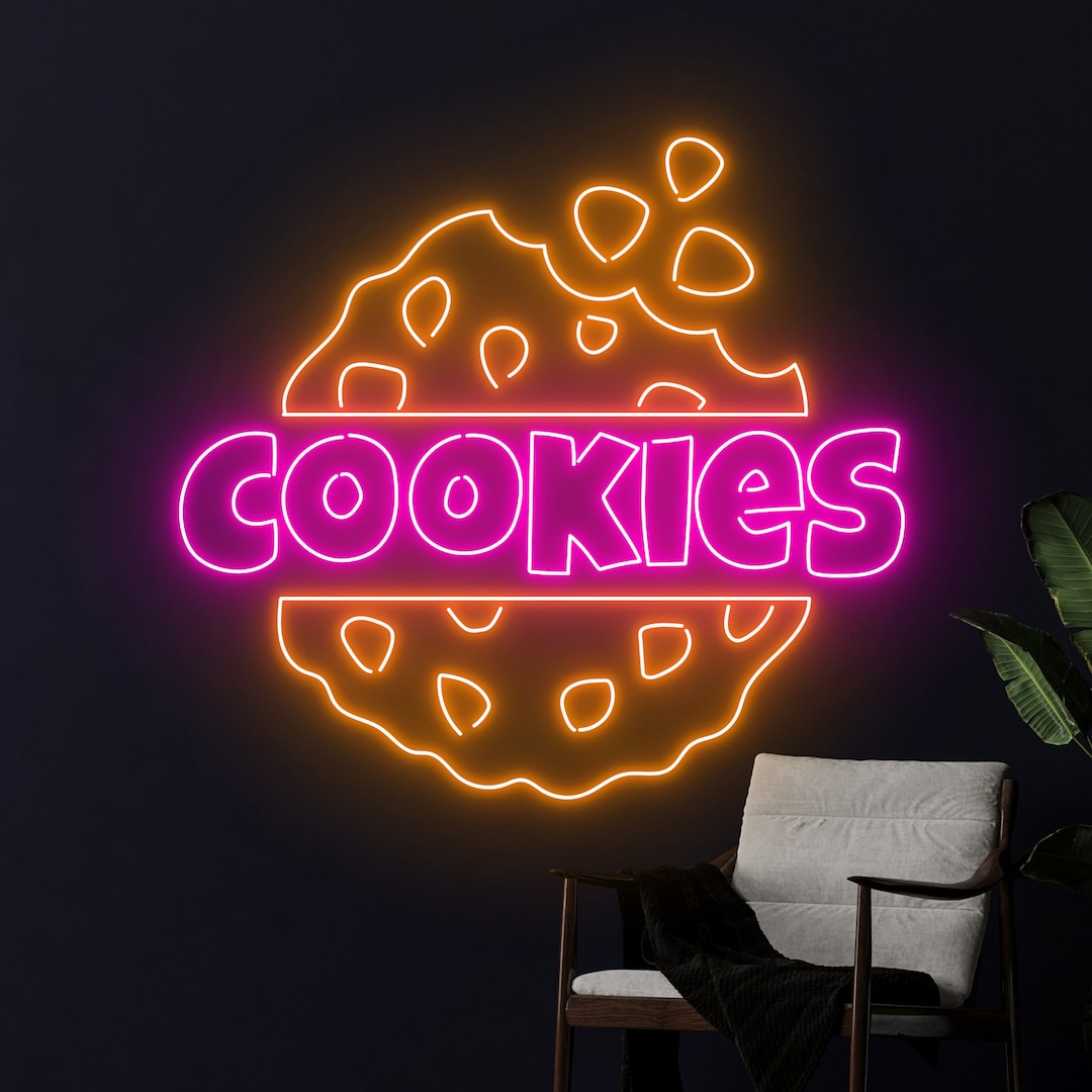 Cookies Neon Sign, Biscuit Led Light, Bakery Shop Cookie Neon Light ...