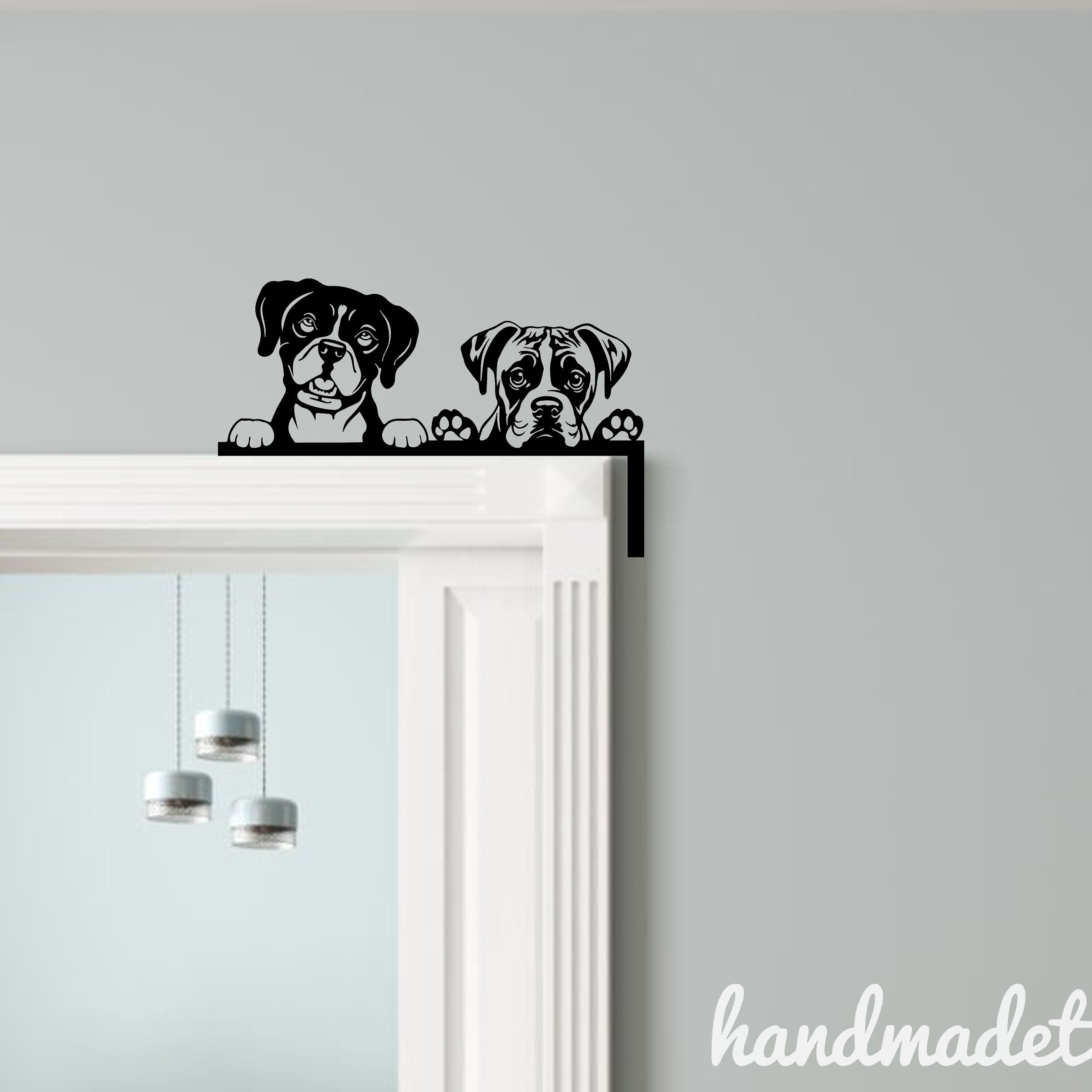 Personalized Boxer Dog Door Corner Sign, Boxer Dog Metal Door Topper ...