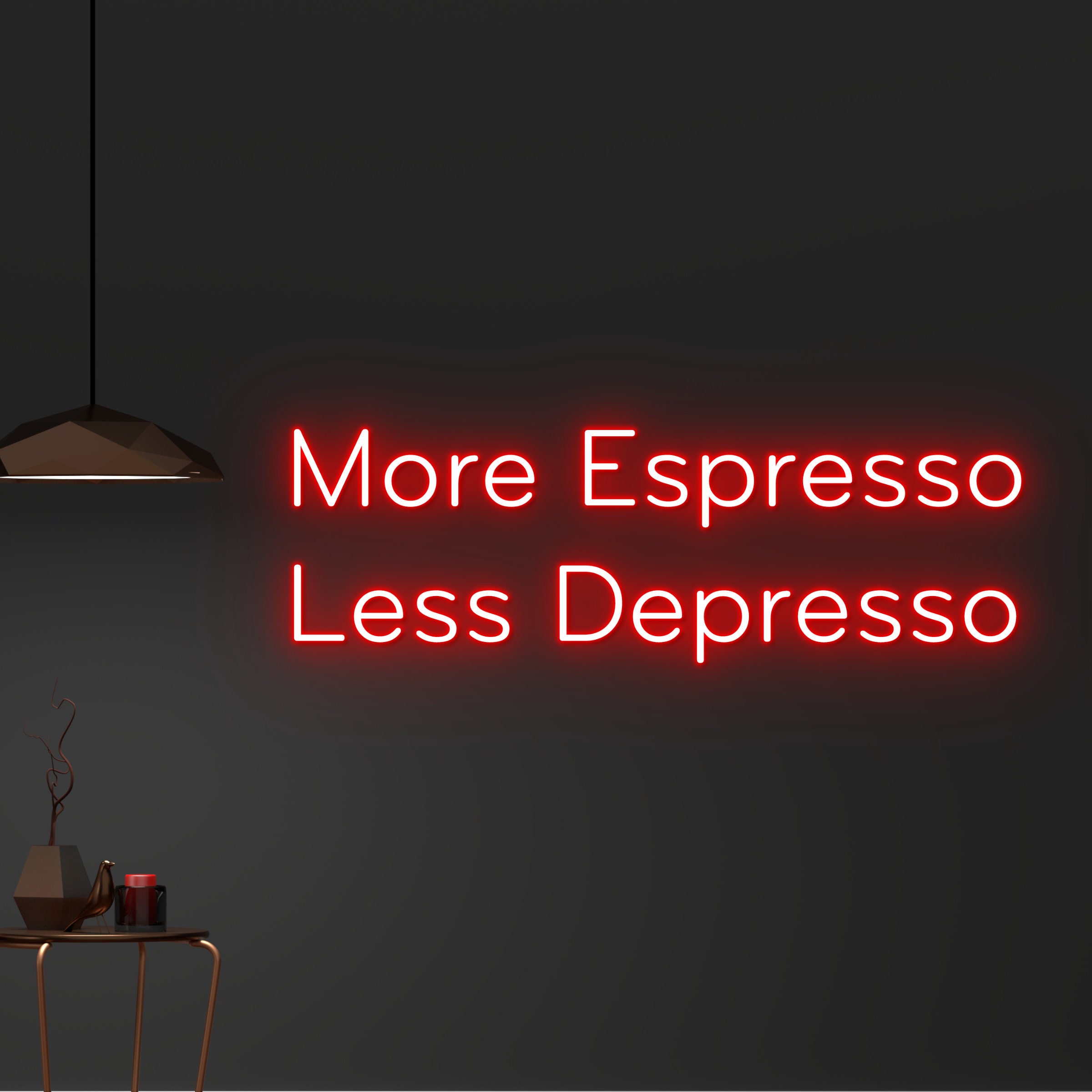Custom More Espresso Less Depresso Neon Sign, Custom Coffee Shop Name ...