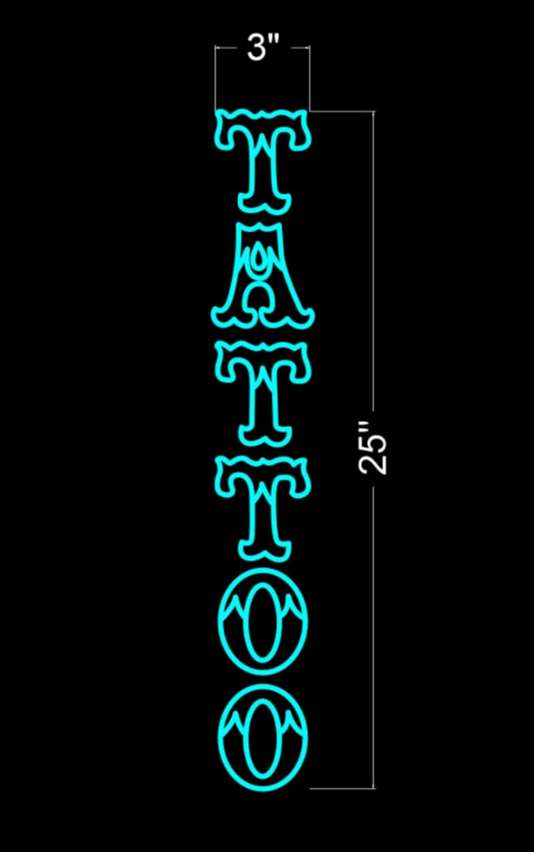 Vertical Tattoo Led Sign Vertical Tattoo Led Sign Wall - Etsy