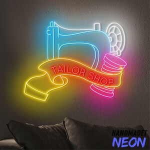 Tailor Shop Neon Sign, Sewing Machine Led Sign, Tailor Led Light ...