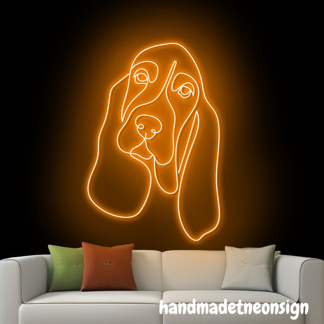 Basset Hound Neon Sign, Basset Hound Dog Led Sign, Basset Hound Lover ...