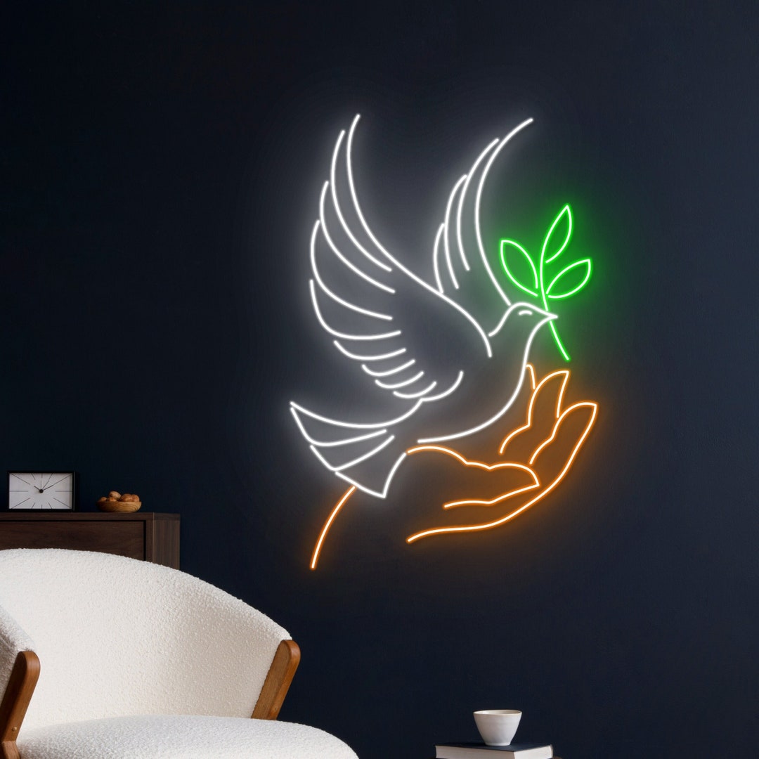 Dove Neon Sign, Flying Pigeon LED Light, Peace Bird Neon Light, Freedom ...