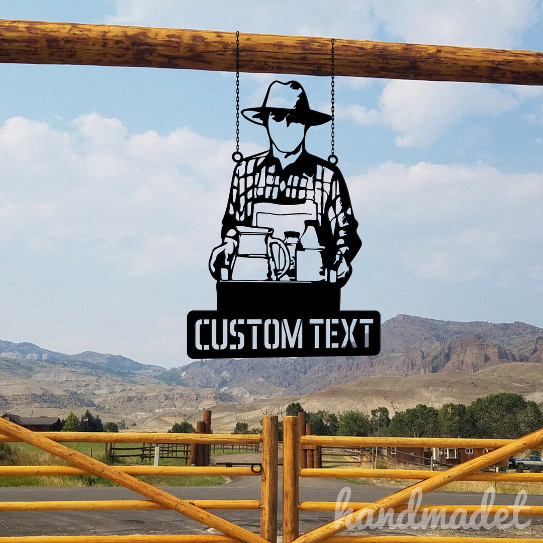 Custom Outdoor Milk Shop Metal Wall Art Hanging - Personalized Outdoor ...