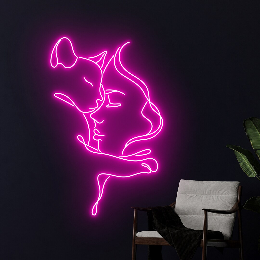 Cat Girl Led Sign, Cat Woman Led Light, Cat Lady Neon Sign, Cat Neon ...