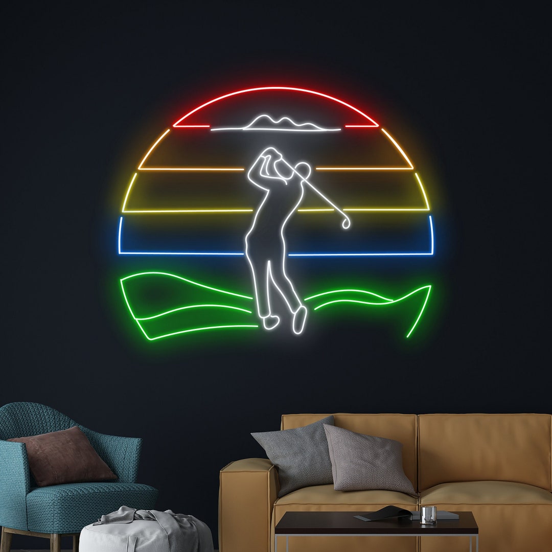 Golf Neon Sign, Golfer LED Light, Golfing LED Sign, Golf Ball Neon ...