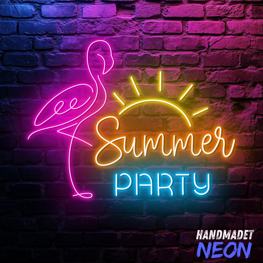 Summer Party Neon Sign, Summer Wall Art Light, Home Wall Decor ...
