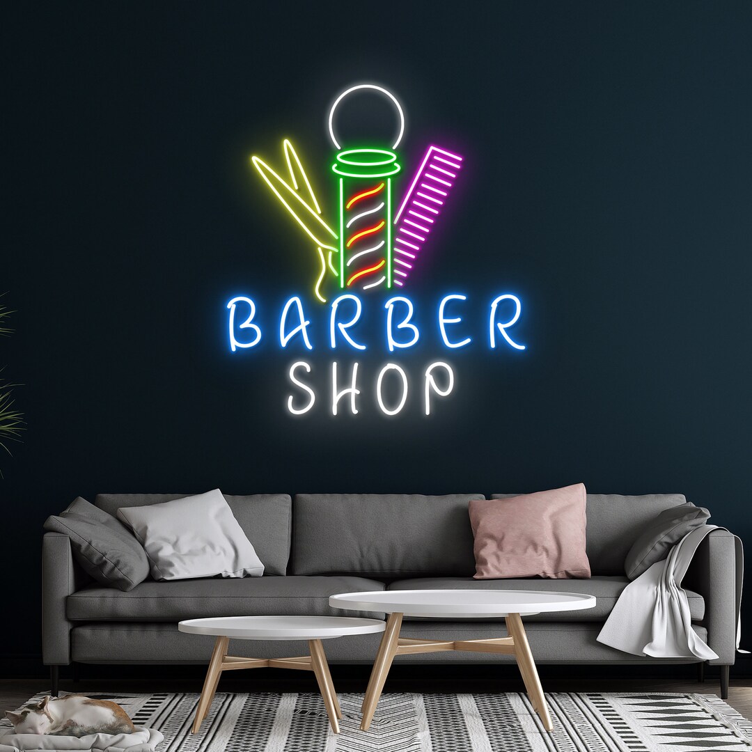 Barber Shop Led Sign, Barber Shop Neon Sign, Wall Decor, Barber Shop ...