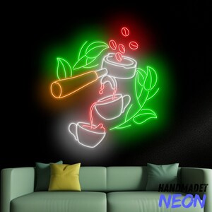 Coffee Maker Neon Sign, Hot Coffee Led Sign, Coffee Cup Neon Light ...