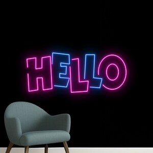 Hello Neon Sign, Hello Open Led Sign, Hello Welcome Led Light, Custom ...