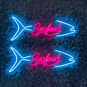 Seafood Neon Sign, Seafood Led Sign, Seafood Led Light, Seafood ...