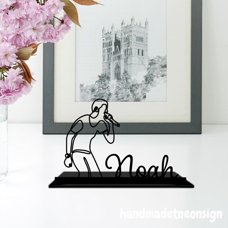 Custom Man Singer Table Decor, Singing Metal Shelf Decor Home, Music ...