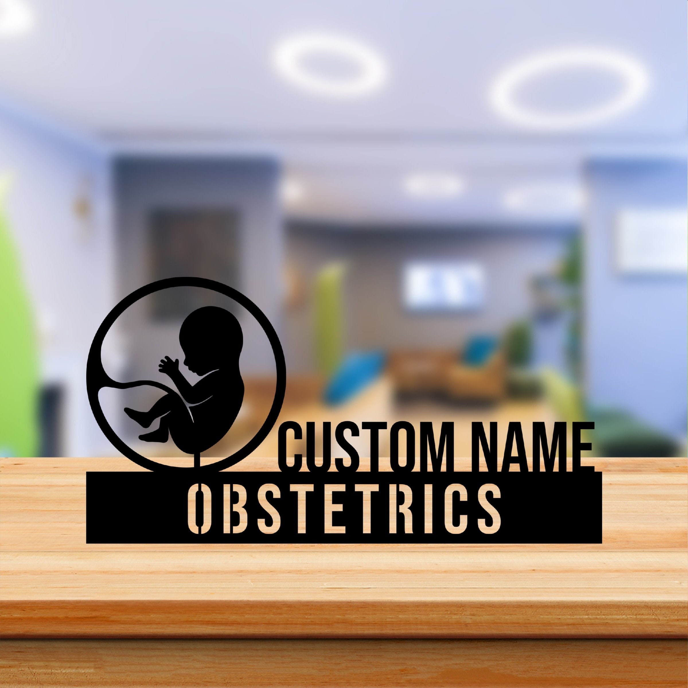 Custom Obstetrics Desk Name Plate, Obstetrics Metal Nameplate for Desk ...