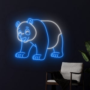 Panda Neon Sign, Panda Neon Light, Panda Bear Led Light, Panda Family ...