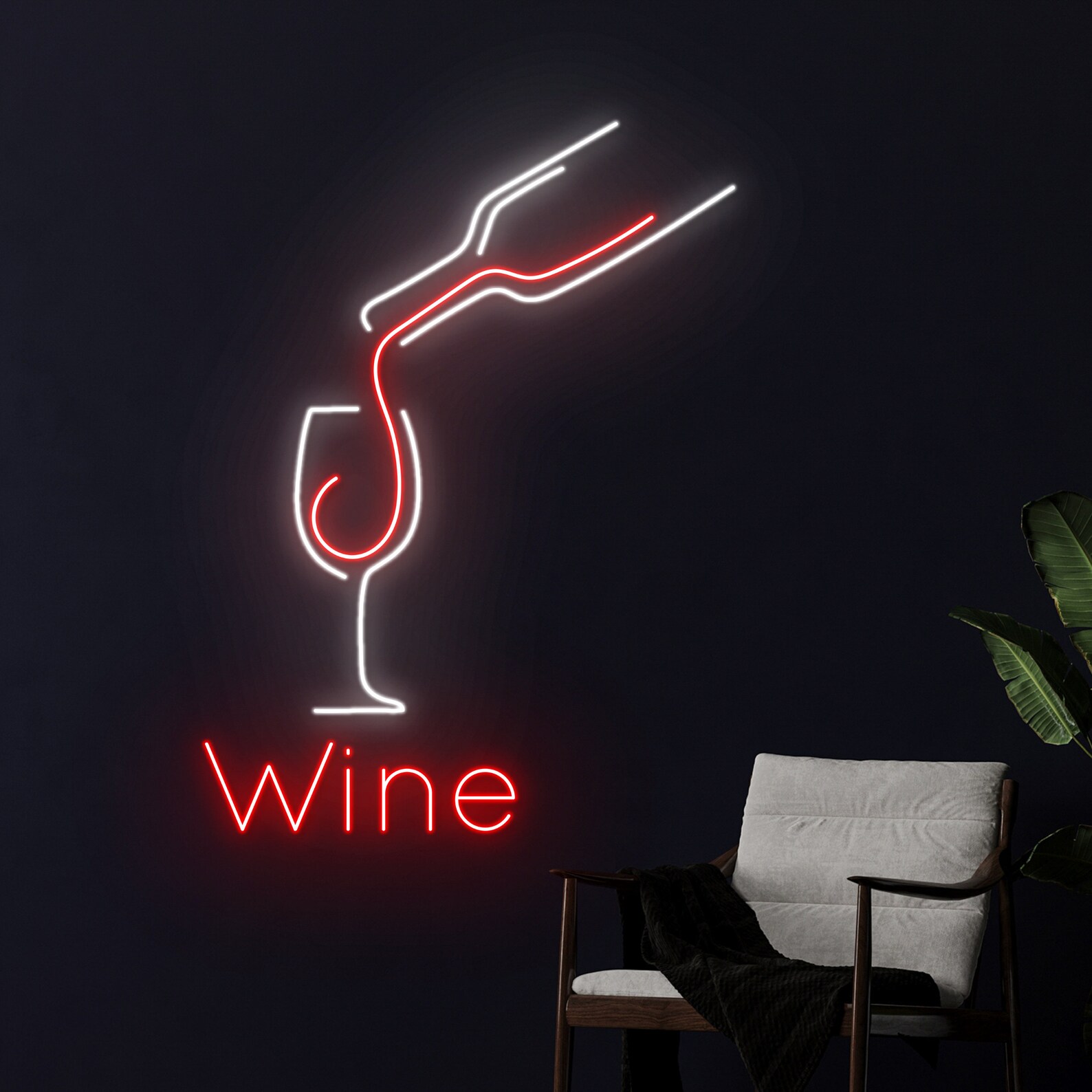 Wine Neon Light, Wine Bottle Neon Sign, Wine Glass Led Light, Drinking ...
