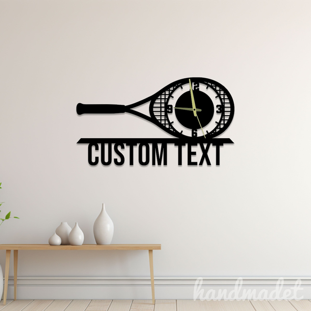 Tennis Wall Clock Unique, Tennis Racket Round Wall Clock, Tennis ...