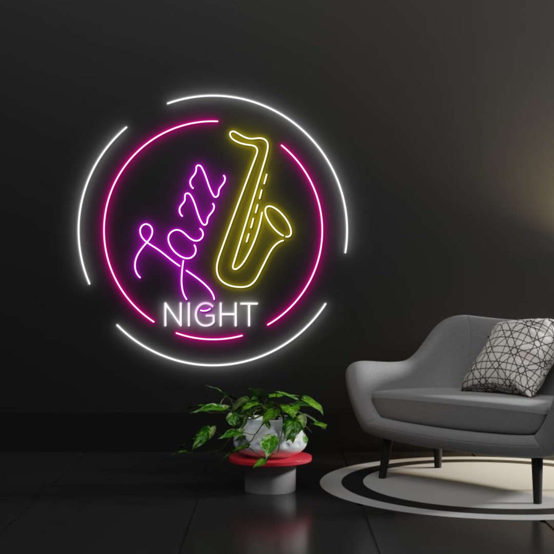 Jazz Night Led Sign, Live Music Led Lights, Jazz Night Neon Sign ...