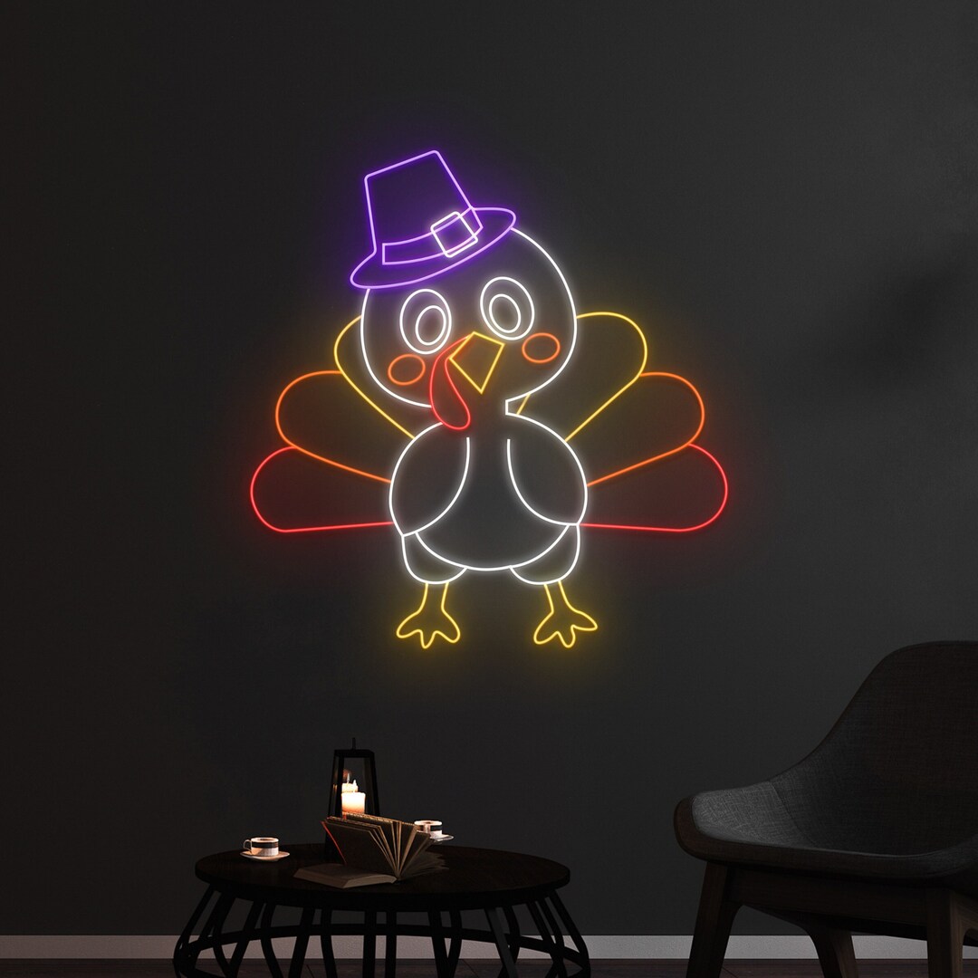 Custom Witch Hat Turkey Neon Sign Thanksgiving Turkey LED - Etsy