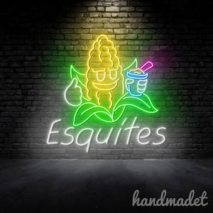 Esquites Neon Wall Sign, Elote En Vaso Led Wall Light, Mexico Food Led ...