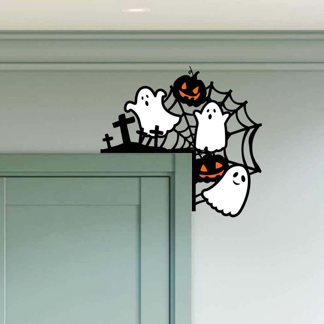 Personalized Halloween Door Corner Sign, Halloween Metal Door Topper ...
