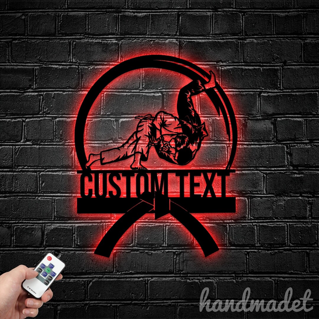 Personalized Brazilian Jiu Jitsu Metal Sign, Jiu Jitsu Metal Light, Jiu ...