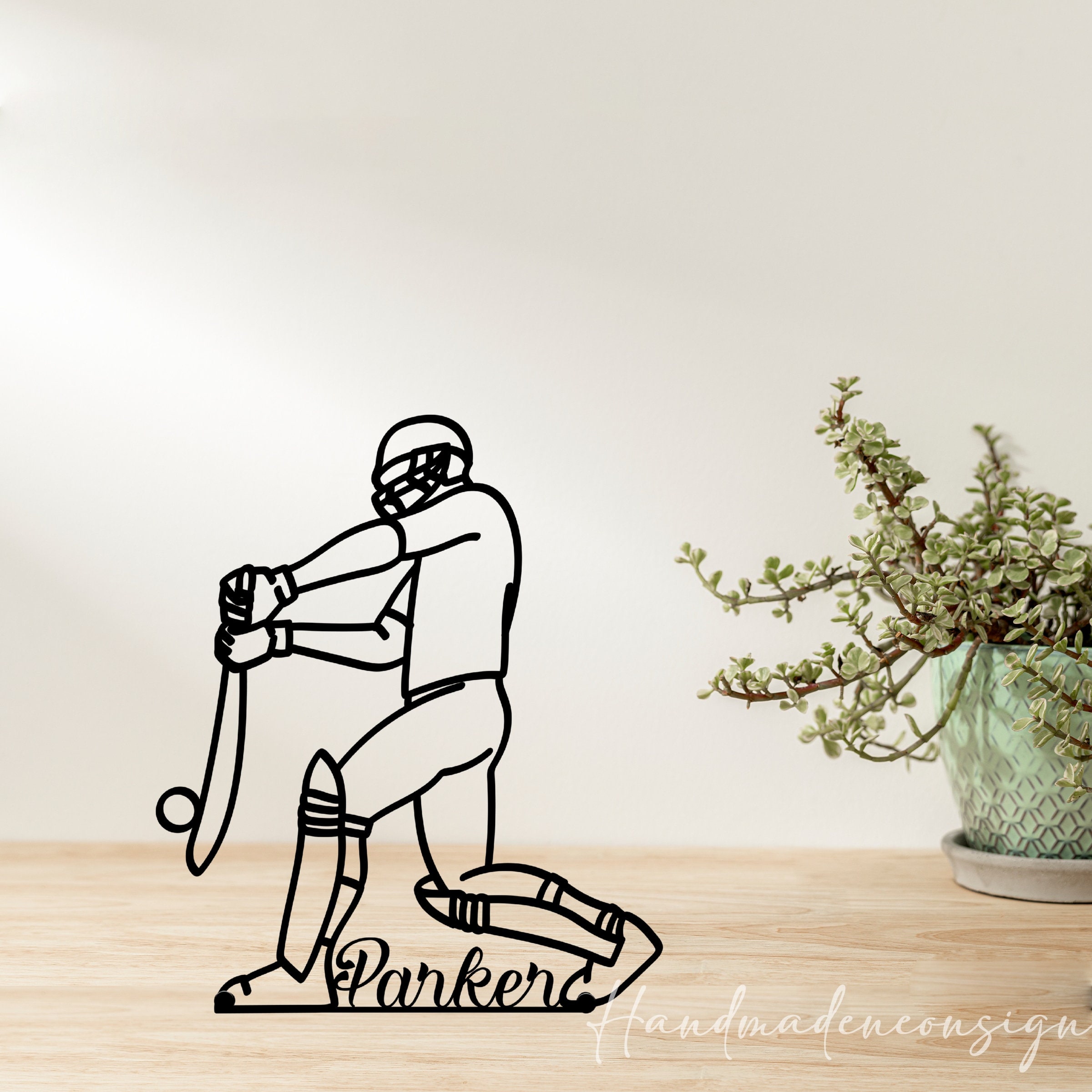 Custom Cricket Metal Desk, Cricket Player Metal Table Sign, Player Name ...