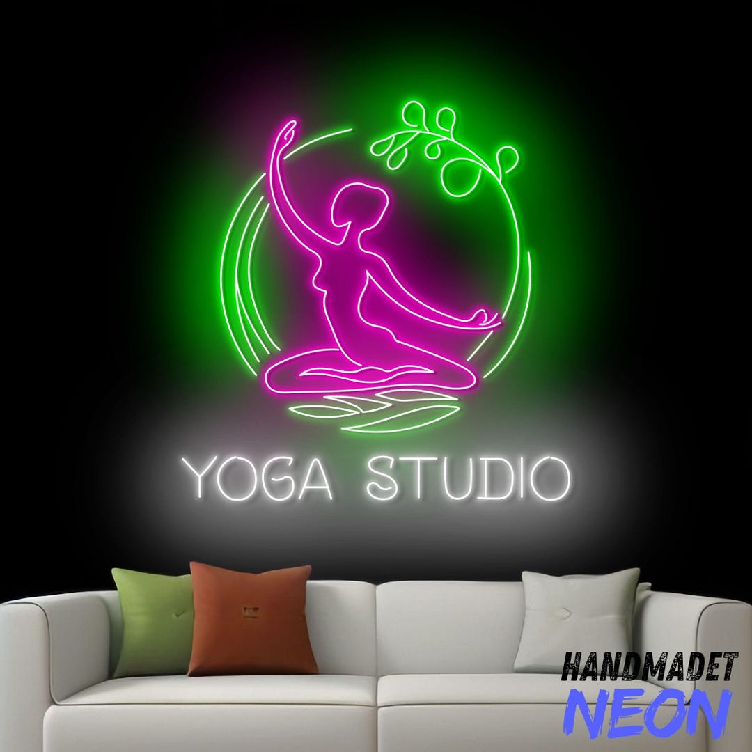 Yoga Studio Neon Sign, Yoga Athlete Led Sign, Yoga Pose Neon Light ...