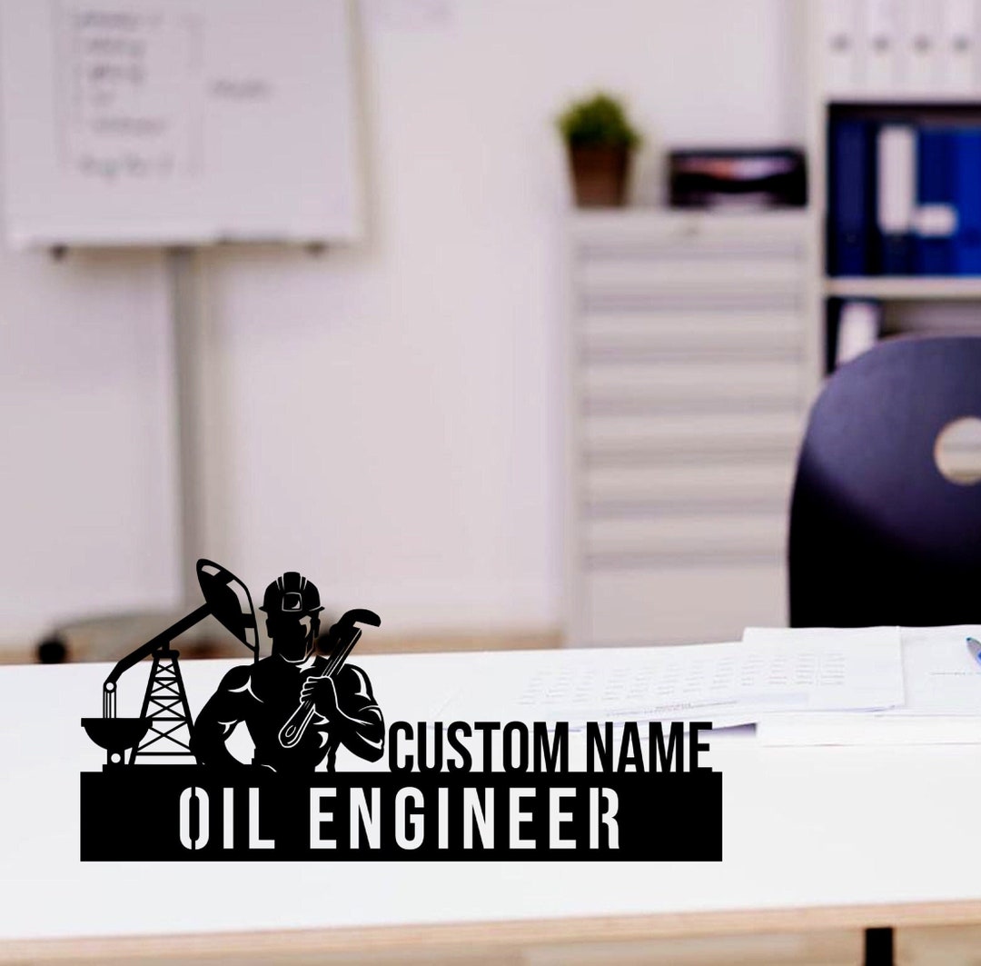 Custom Oil Engineer Desk Name Plate, Engineer Metal Nameplate for Desk ...