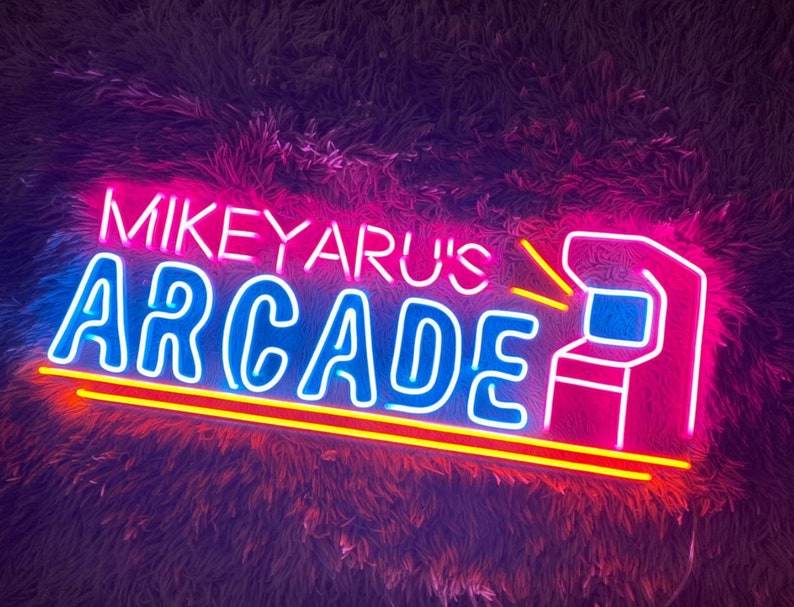 Custom Arcade Neon Sign Custom Arcade Led Sign Wall Decor - Etsy