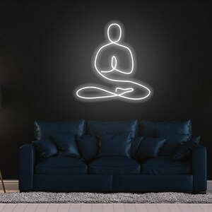 Yoga Pose Neon Sign, Yoga Pose Led Sign, Yoga Led Lights, Christmas ...