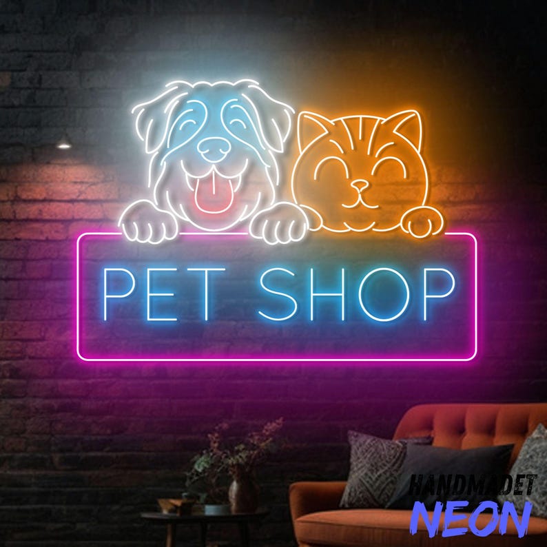 Pet Shop Neon Sign, Dog Cat Shop Led Sign, Pet Spa Neon Light, Pet ...